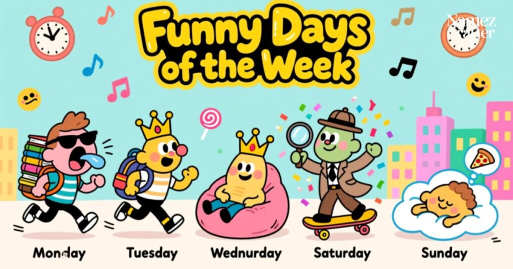 950 Hilarious Funny Names for the Days of the Week Ideas